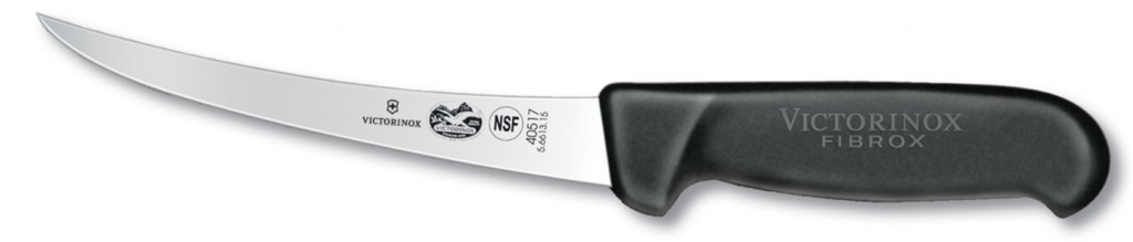 Victorinox Forschner 6″ Curved, Flexible Boning Knife with Black Fibrox handle